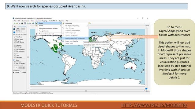 15. Locating species occupied river basins with ModestR (Version ...