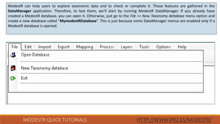 7.- ModestR tools for taxonomy (Version ModestR v5.3 or higher) | PPT