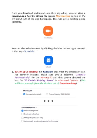 Step by Step Tutorial to Use Zoom Meeting Software with Mobile and PC | PDF