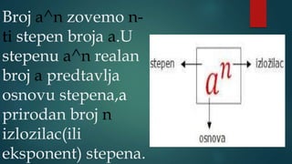 Stepen ciji je izlozilac prirodan broj. | PPTX