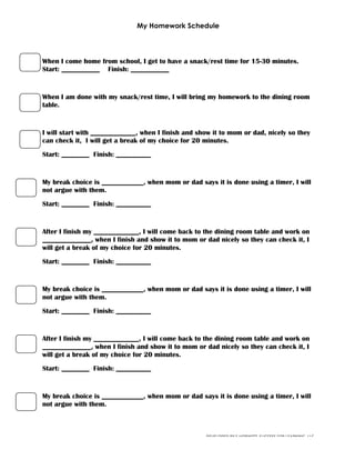 Homework Schedule | PDF