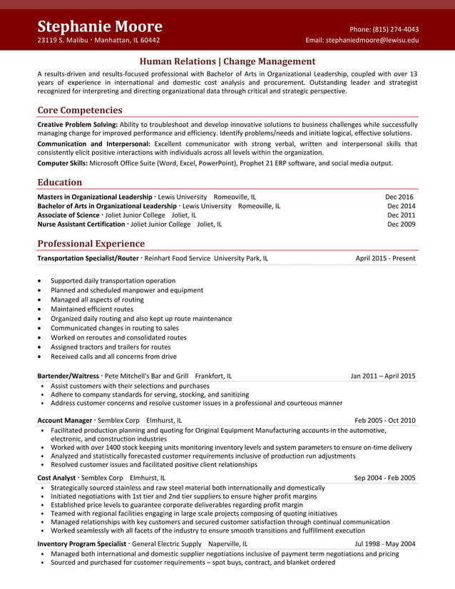 Stephanie moore resume 08-15 | PDF