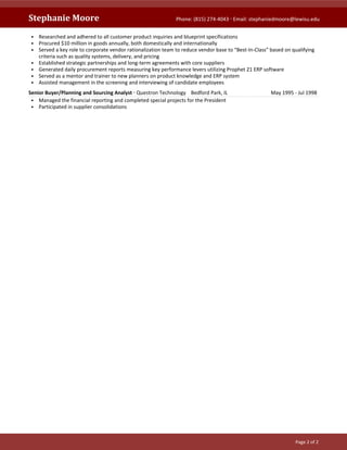 Stephanie moore resume 08-15 | PDF