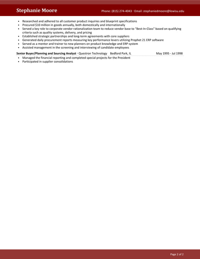 Stephanie moore resume 08-15 | PDF