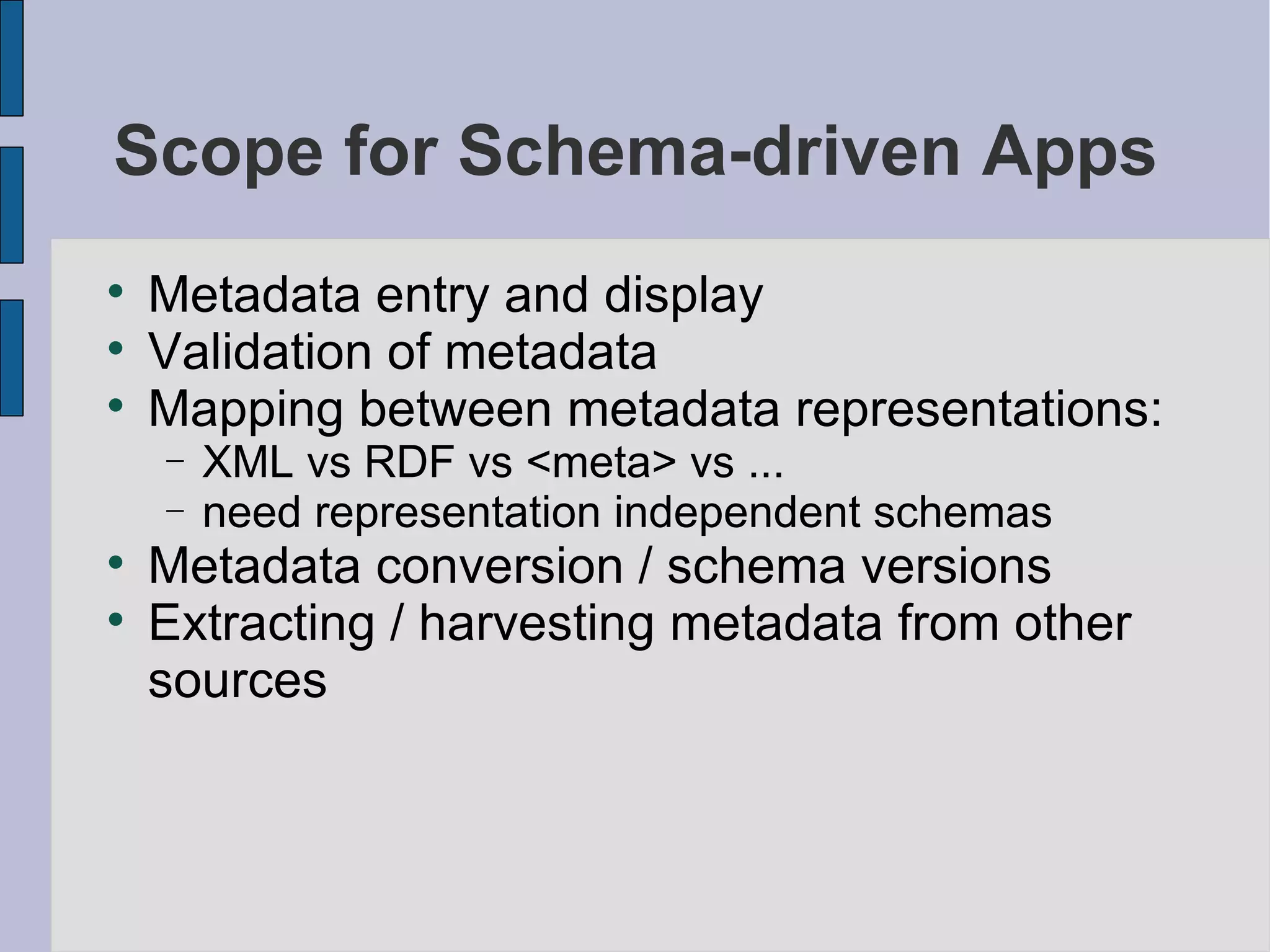Schemas and Schema-driven Metadata Software | PPT