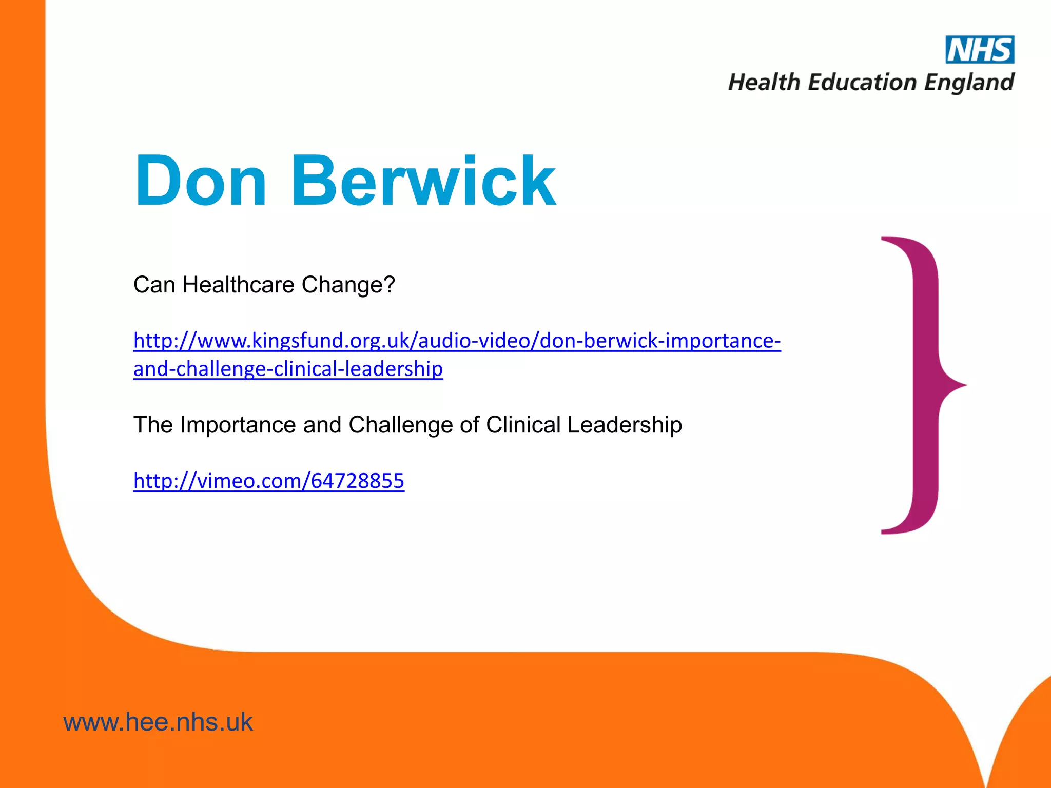 Stephen Welfare: Putting clinical leadership at the heart of quality ...