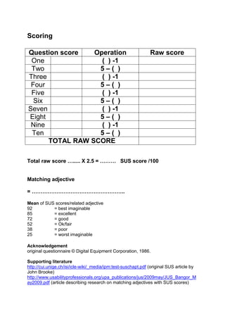Stephen Bright 2014 - Sus_usability_survey handout with link | PDF