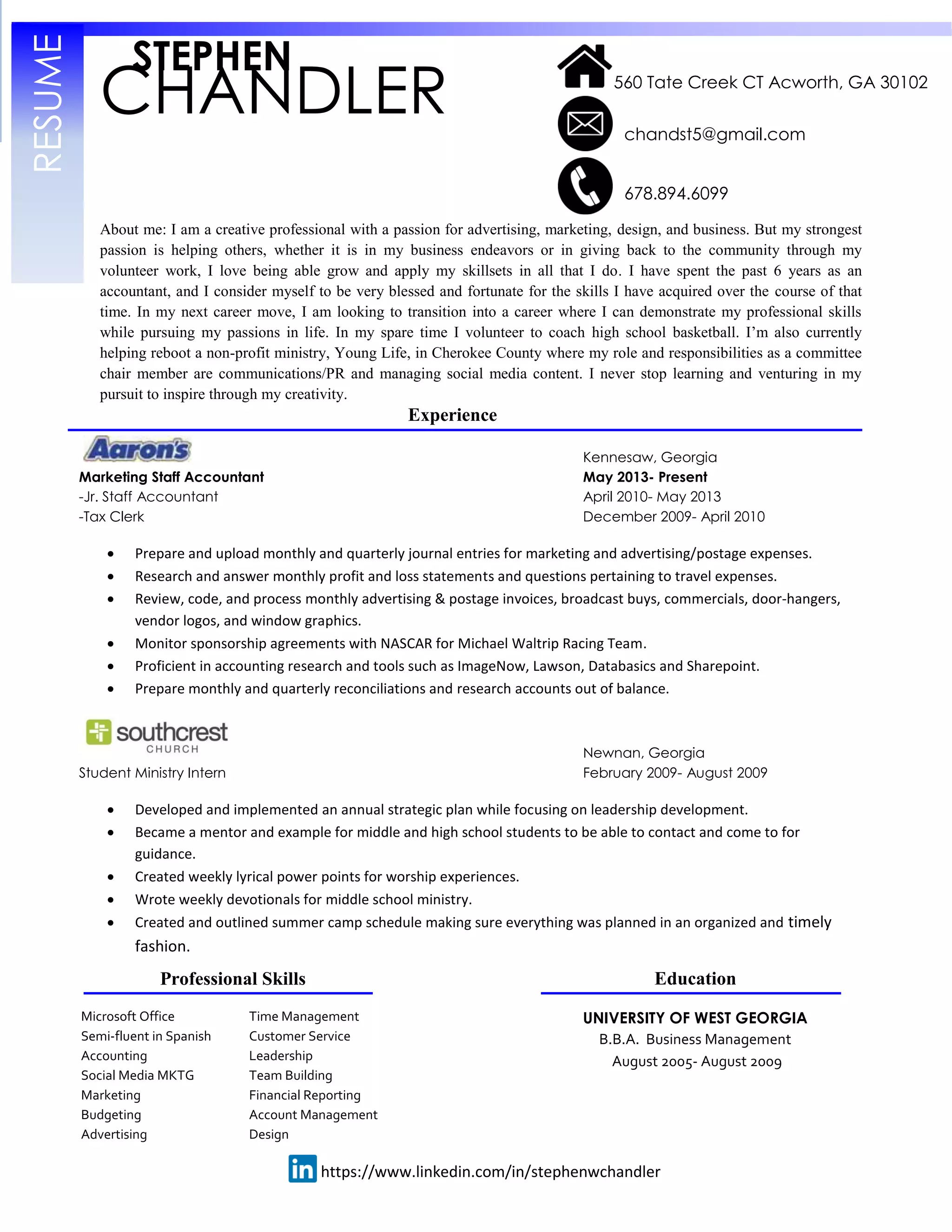 Stephen chandler resume 2016 | PDF