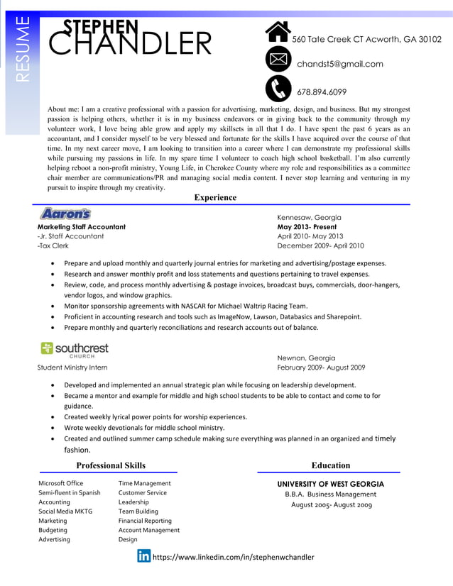 Stephen chandler resume 2016 | PDF