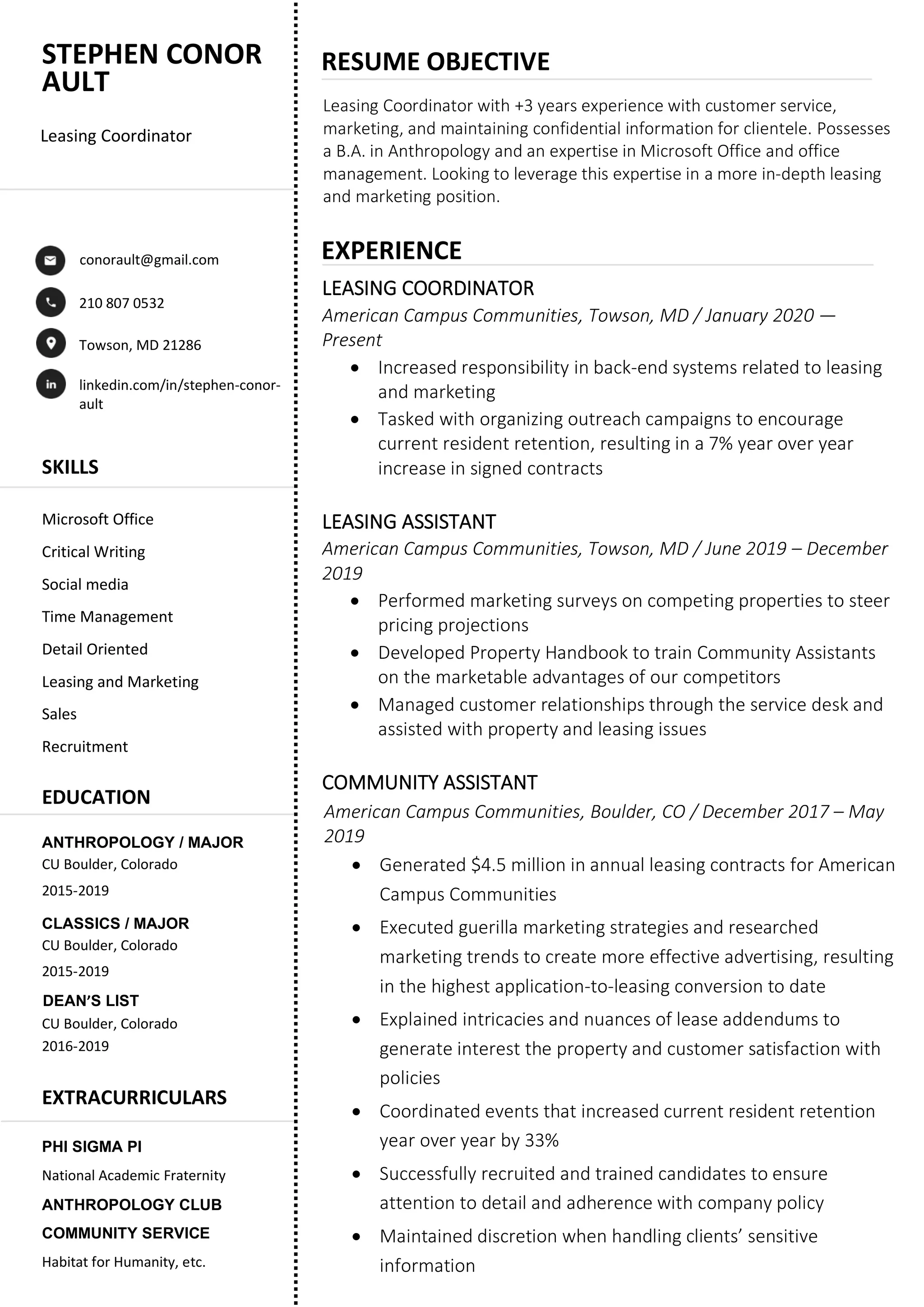 Stephen Conor Ault Resume | PDF