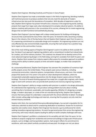 Stephen Dent Engineer: Transforming American Engineering with ...
