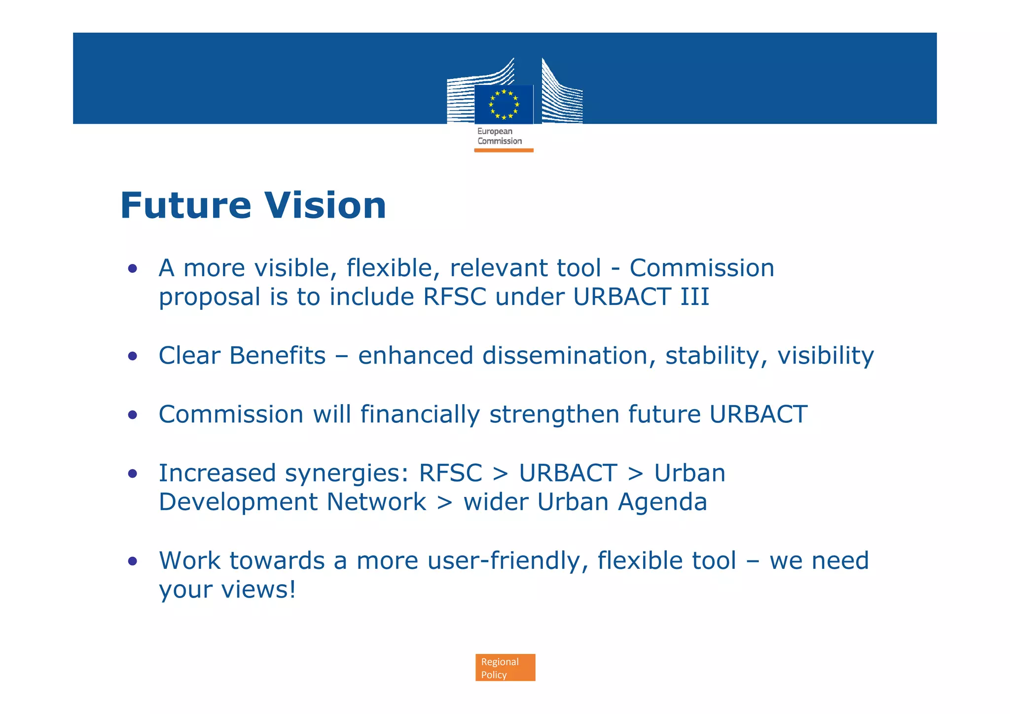 RFSC & EU Urban Agenda: a view from the European Commission | PPT
