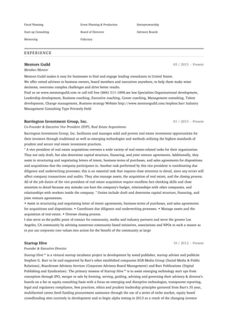 Stephen G. Barr Resume 03/15 | PDF