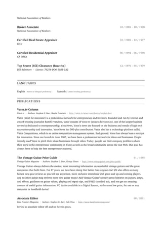 Stephen G. Barr Resume 03/15 | PDF