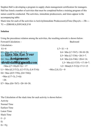 Stephen Hall is developing a program in supply chain management cert.pdf