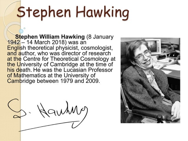 Stephen Hawking | PPTX | Physics | Science