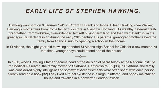Stephen hawking biography | PPTX