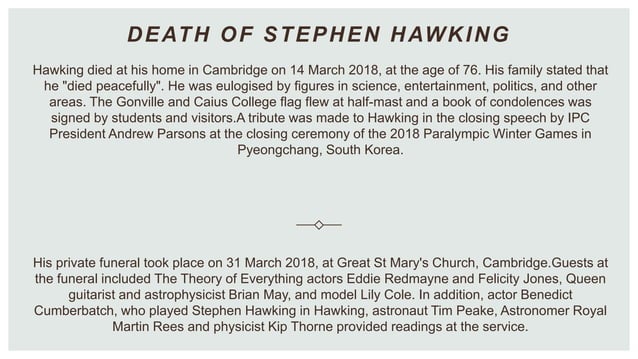 Stephen hawking biography | PPTX