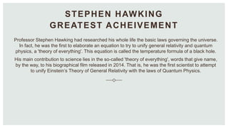 Stephen hawking biography | PPTX