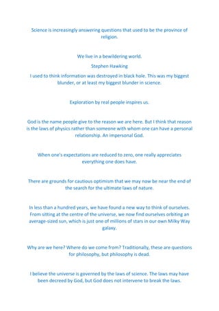 Stephen Hawking Quotes | PDF
