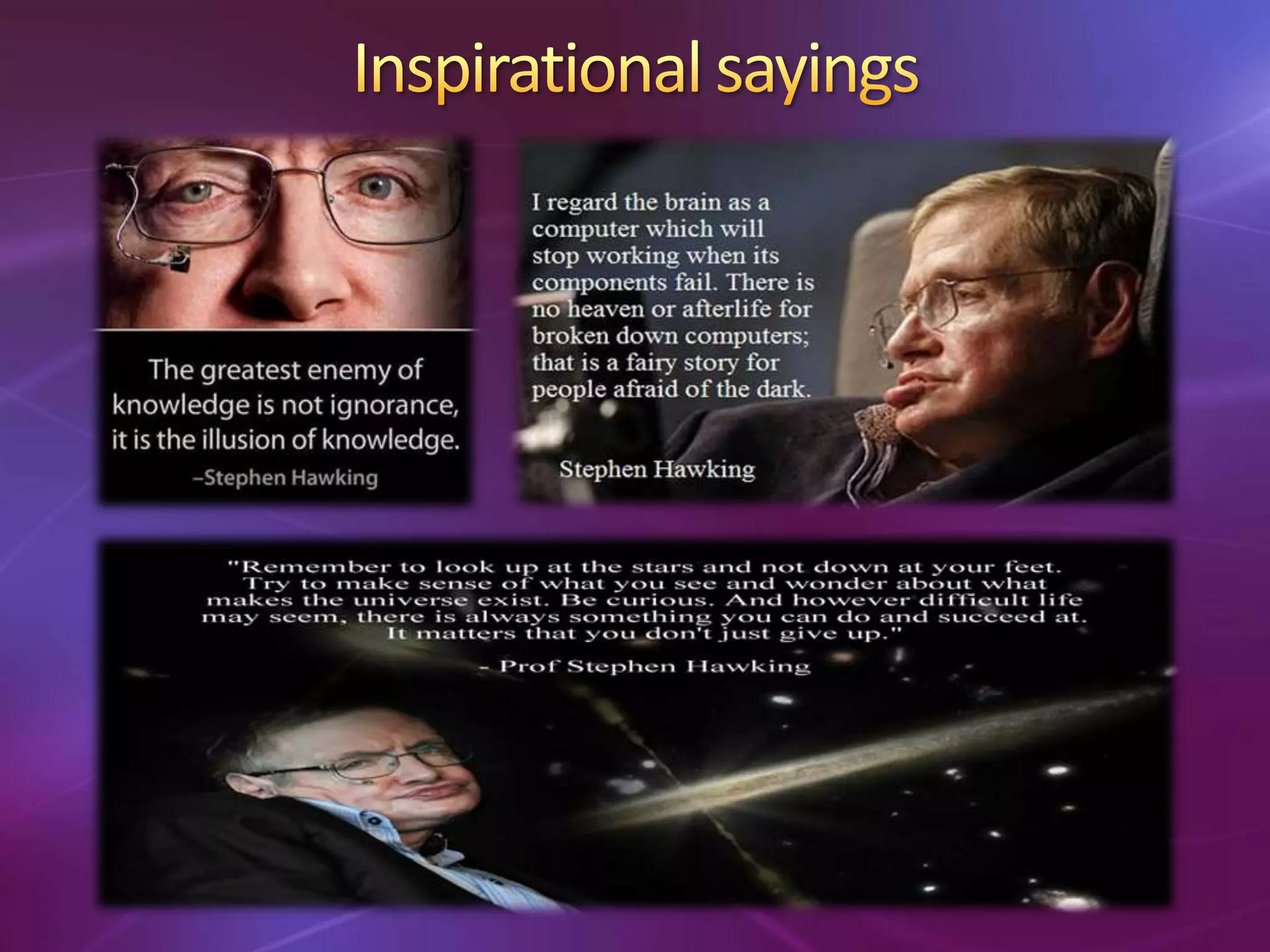 Stephen hawking the living legend of Physics | POTX