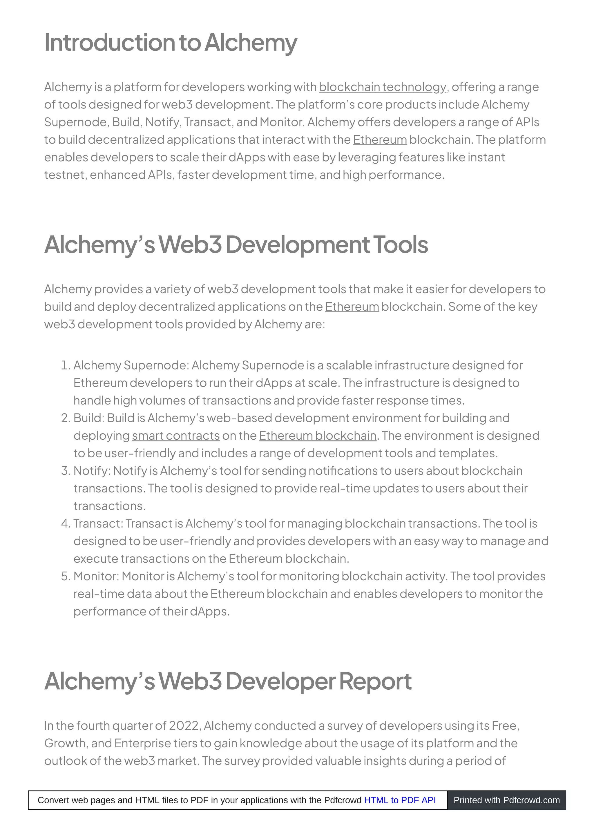 Alchemy: The Web3 Development Platform | PDF