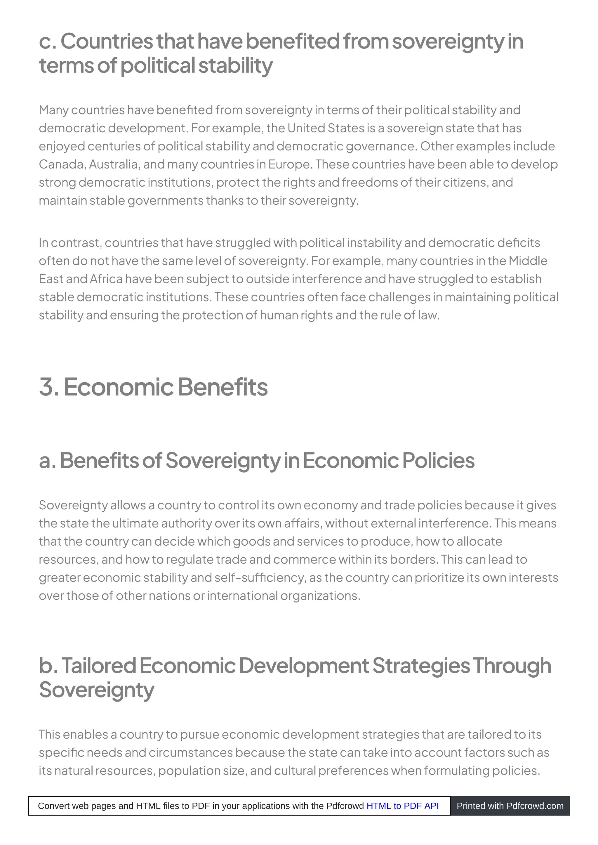 Benefits Of Being A Sovereign State | PDF