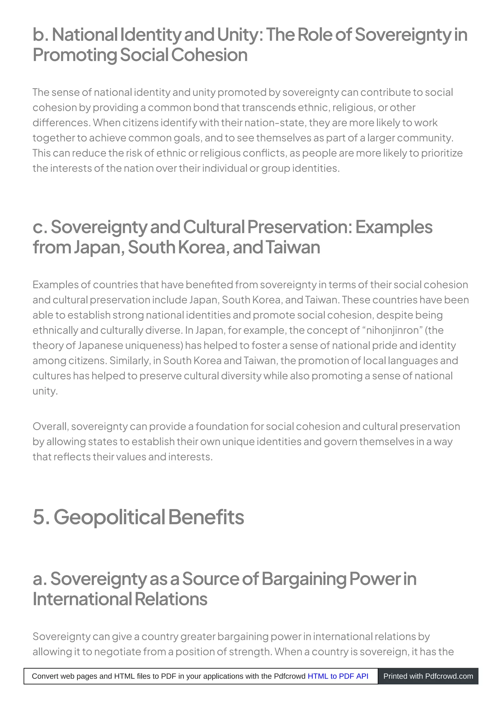 Benefits Of Being A Sovereign State | PDF