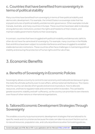 Benefits Of Being A Sovereign State | PDF