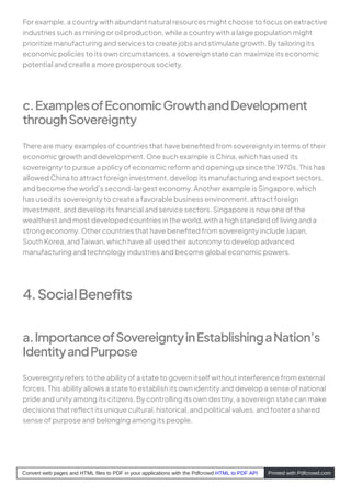 Benefits Of Being A Sovereign State | PDF