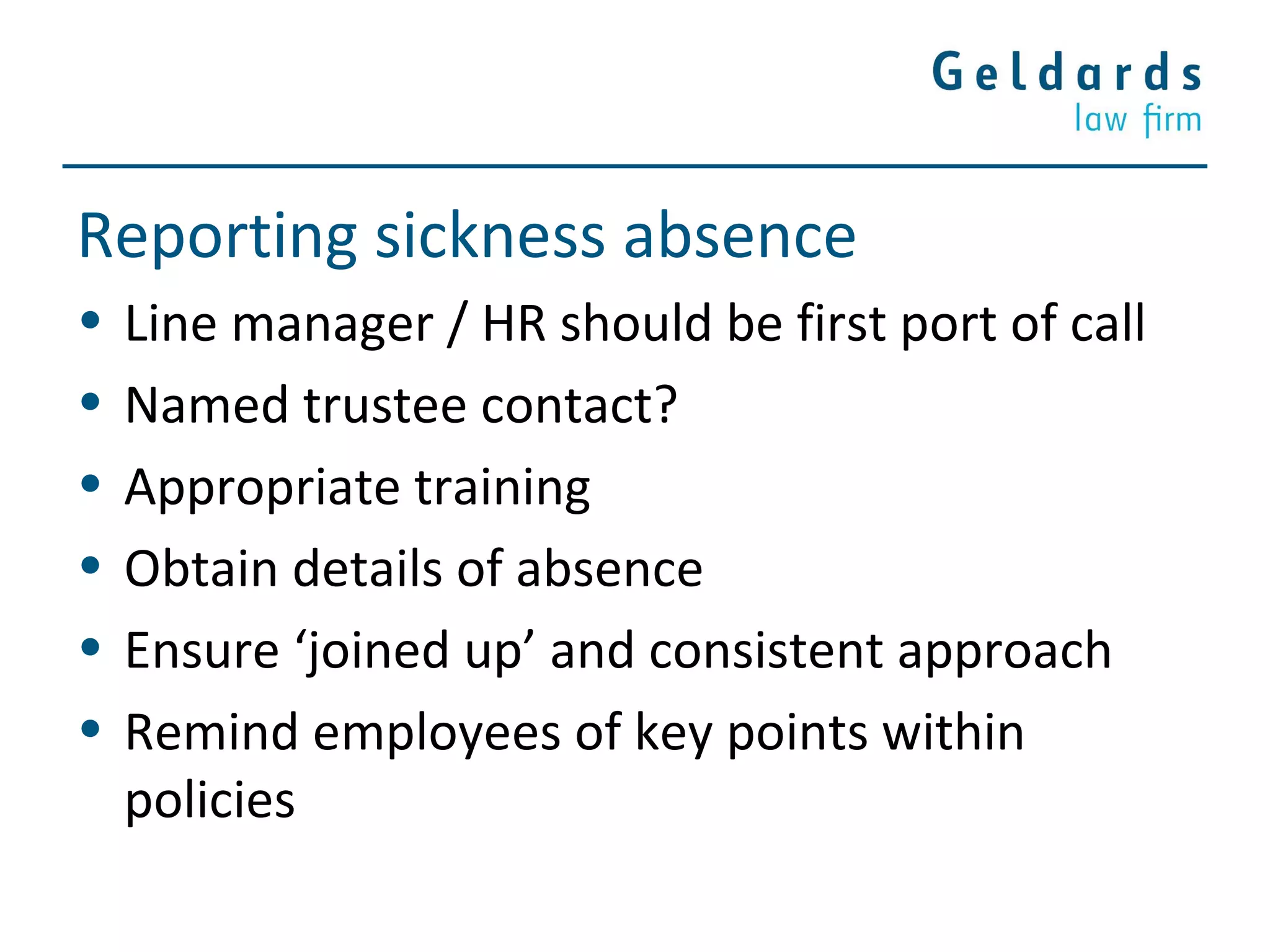 Managing sickness absence | PPT