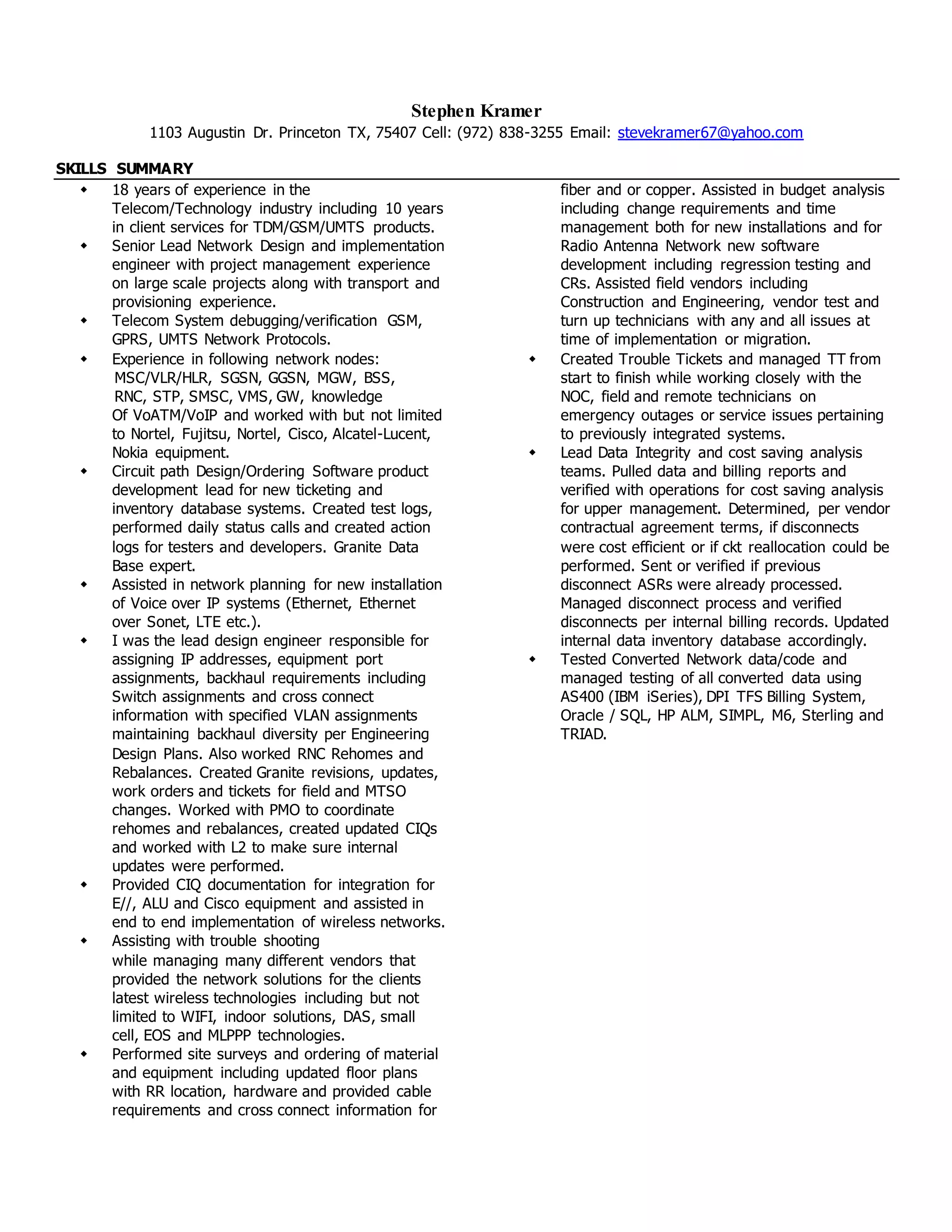 Stephen kramer resume updated 2 | DOCX