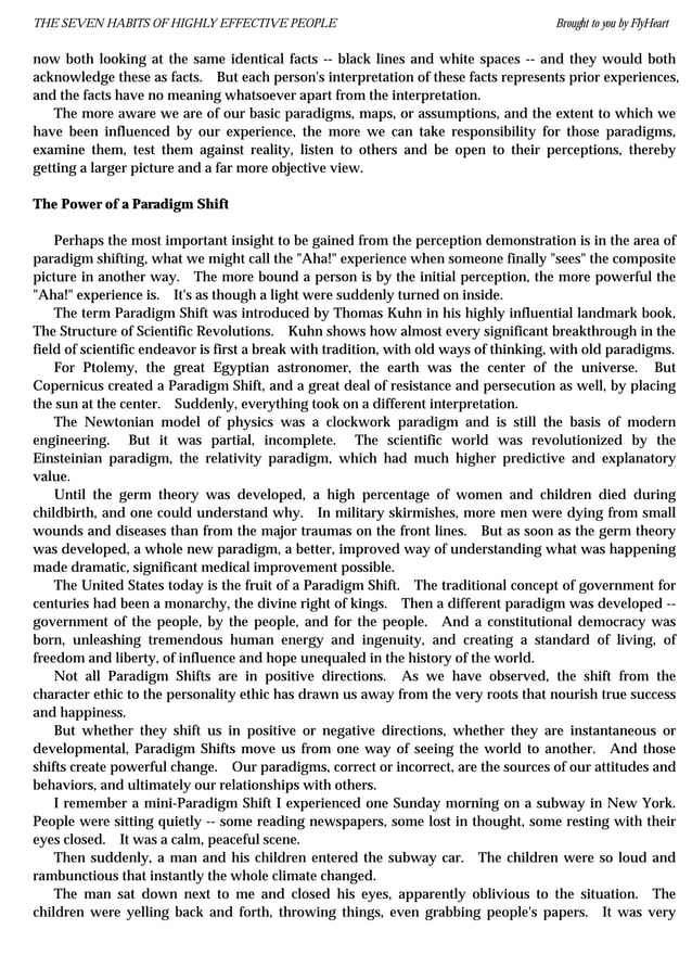 Stephen R Covey The 7 Habits Of Highly Eff People | PDF | Business ...