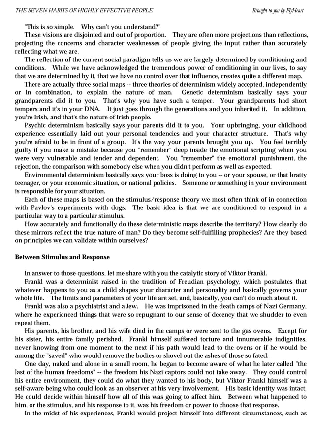 Stephen R Covey The 7 Habits Of Highly Eff People | PDF | Business ...