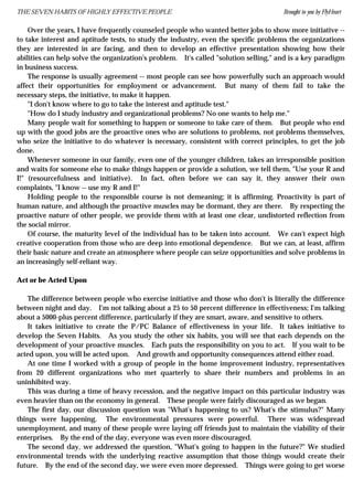 Stephen R Covey The 7 Habits Of Highly Eff People | PDF