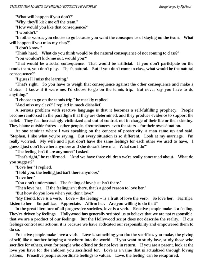 Stephen R Covey The 7 Habits Of Highly Eff People | PDF | Business ...