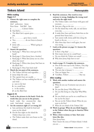 Stephen rabley tinkers island (penguin readers easystarts) (2000) | PDF