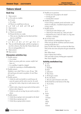 Stephen rabley tinkers island (penguin readers easystarts) (2000) | PDF