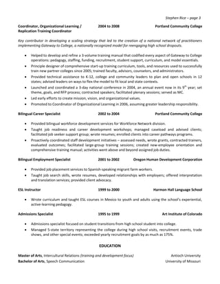Stephen rice resume2 | PDF