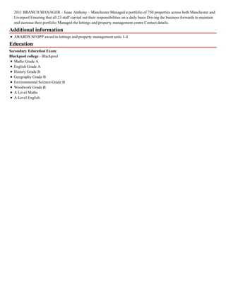 Stephen ryan cv 5 | PDF