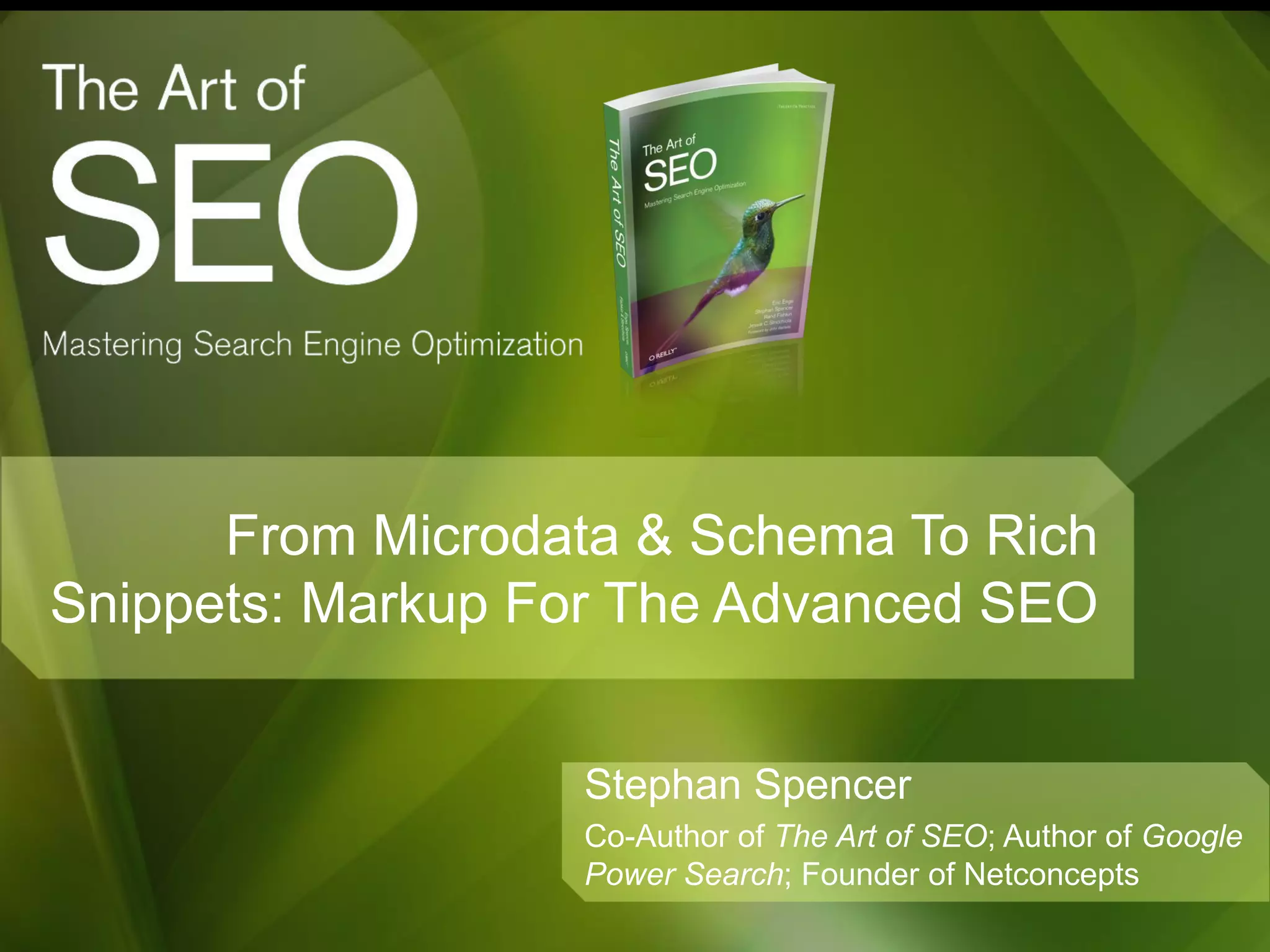 Stephan Spencer - SMX Advanced: Rich Snippets, Schema & Microformats | PDF