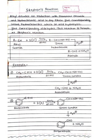 Stephen's Reaction | PDF | Chemistry | Science