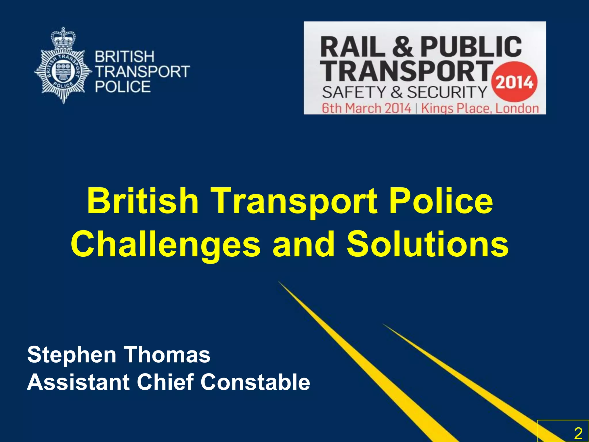 Stephen Thomas, QPM Assistant Chief Constable, Operations, British ...