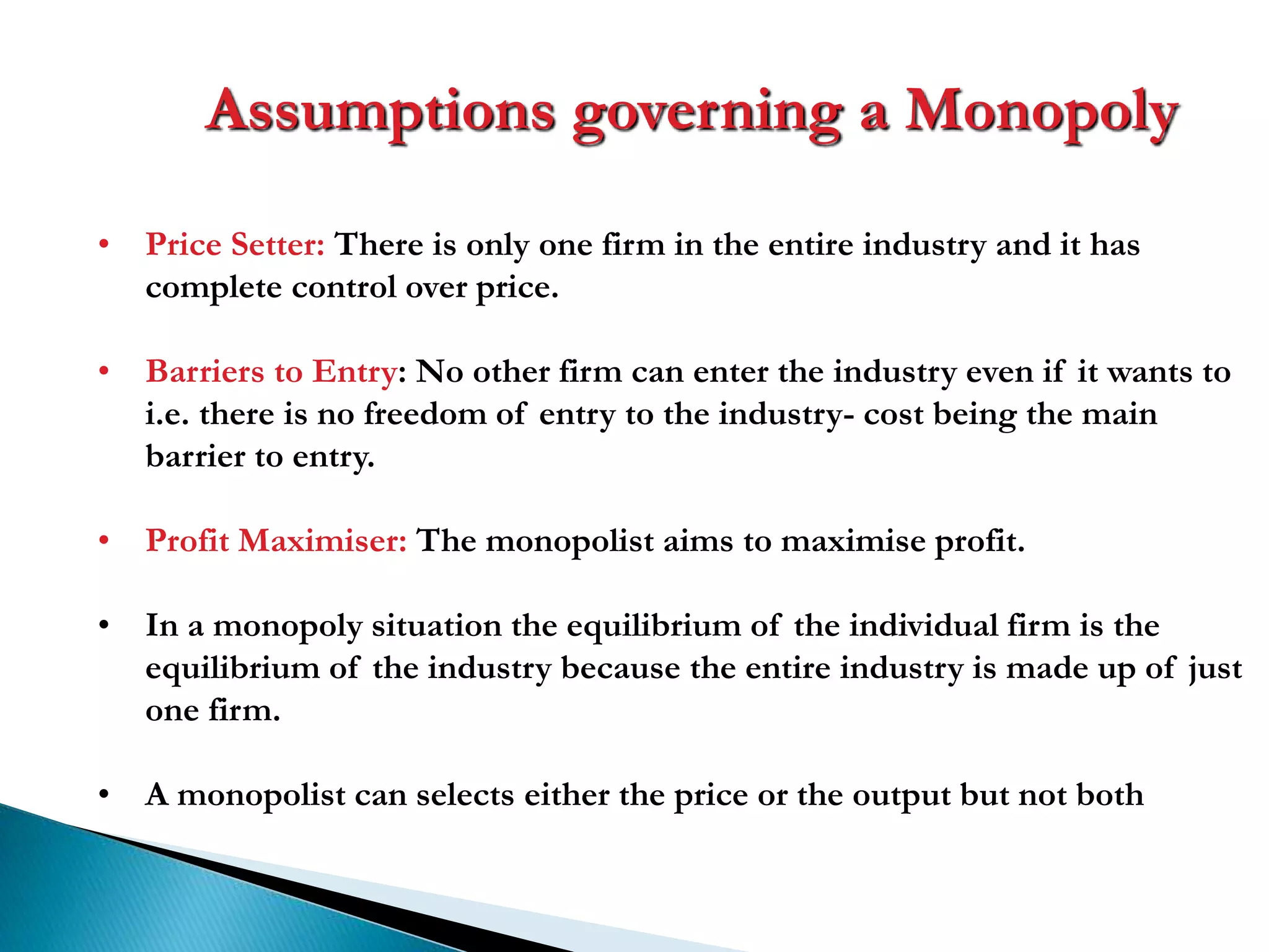 Price & Output Determination under Monopoly | PPTX