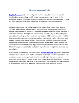 Stephon Alexander Ph.D.. pdf | PDF