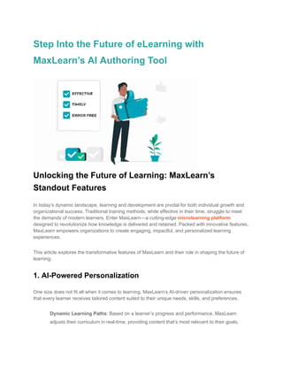 Step Into the Future of eLearning with MaxLearn’s AI Authoring Tool.pdf