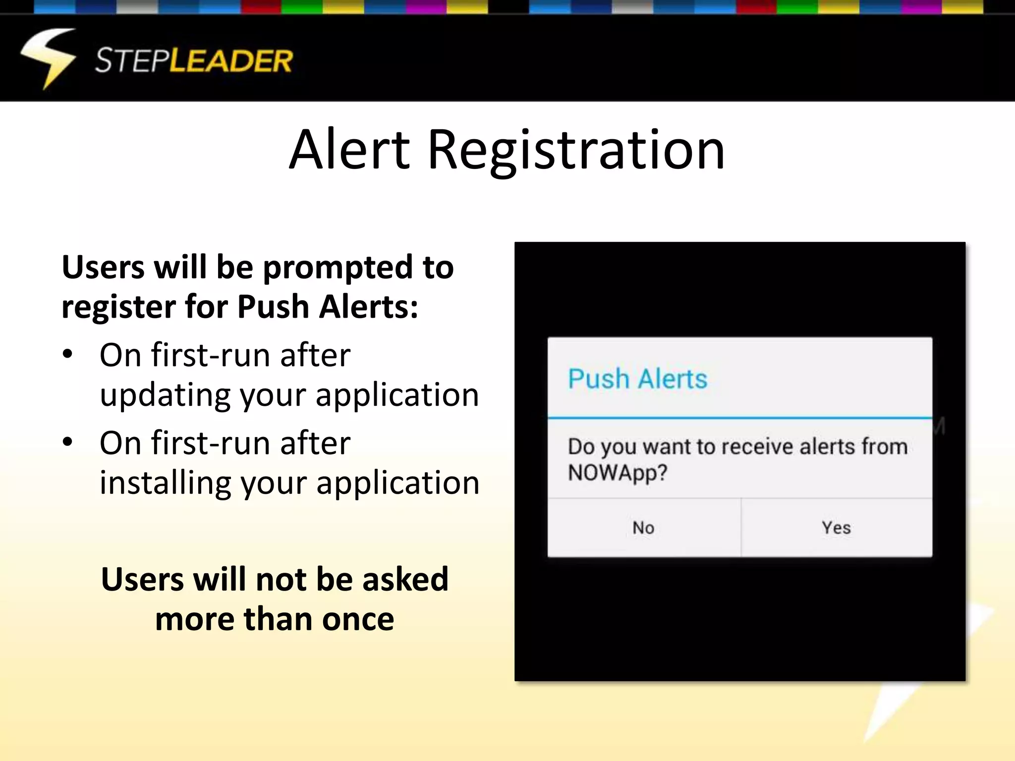 StepLeader: Android Push Notifications | PPT