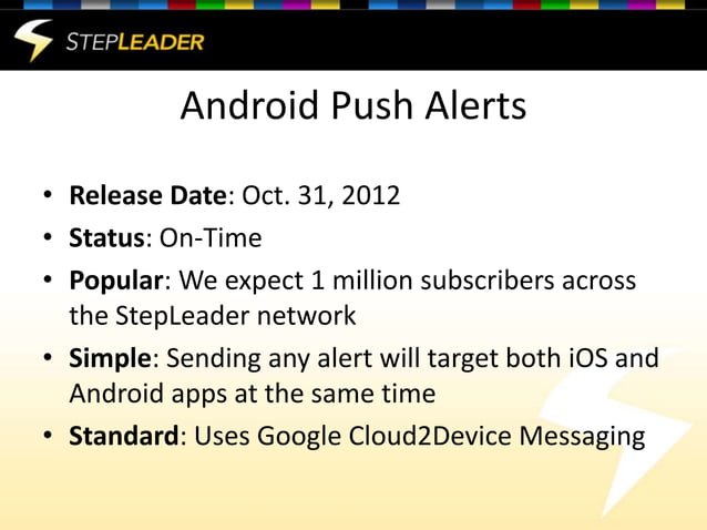 StepLeader: Android Push Notifications | PPT