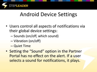 StepLeader: Android Push Notifications | PPT