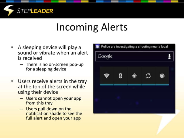 StepLeader: Android Push Notifications | PPT